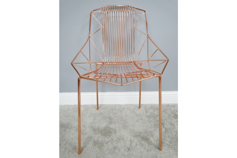 Retro Geometric Metal Chair (Copper) - Copperwood Home