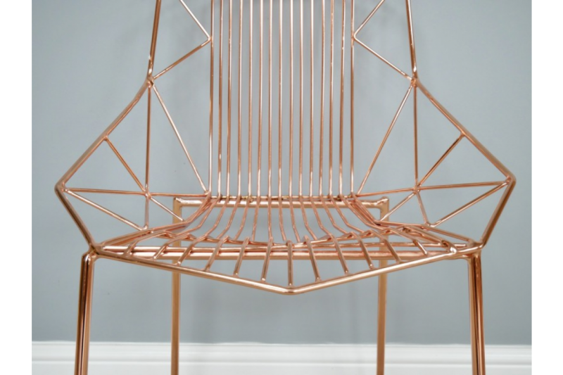 Retro Geometric Metal Chair (Copper) - Copperwood Home