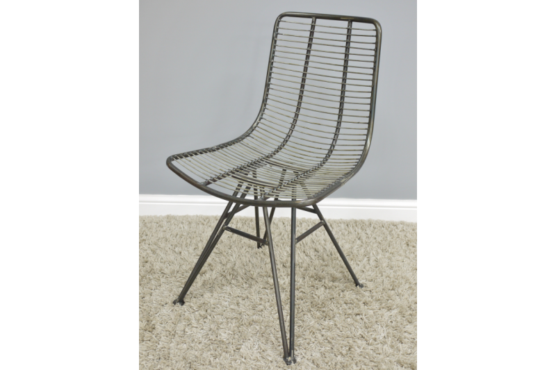 Retro Metal Chair (Silver) - Copperwood Home
