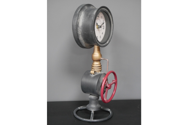 Industrial Turnwheel Pipe Clock - Copperwood Home
