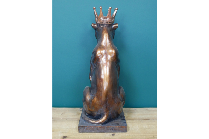 Bronzed Lioness with Crown - Copperwood Home